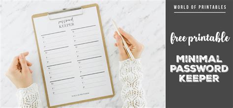 Free Printable Gold Password Keeper World Of Printables