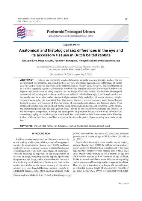 Pdf Anatomical And Histological Sex Differences In The Eye And Its