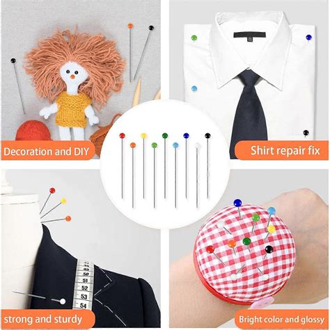 Dressmaking Pins Set Glass Head Sewing Pins Fruugo Uk