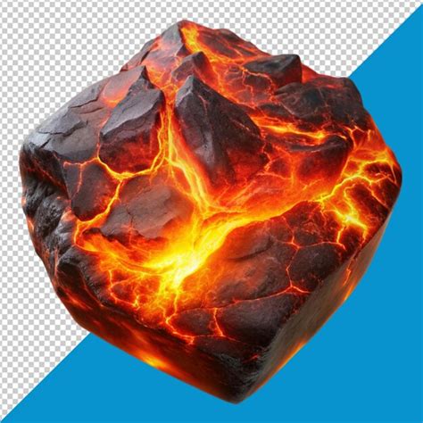 Premium Psd Magnificent Searing Ember Stone On Transparent Background