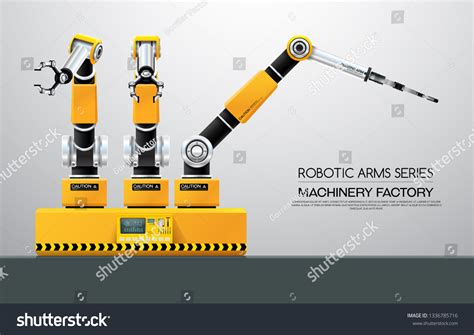Industrial Machine Robotic Robot Arm Hand Stock Vector Royalty Free
