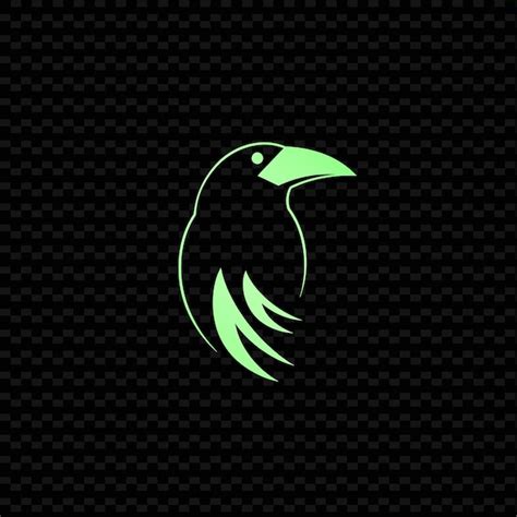 Premium Psd A Green Bird On A Black Background With A Green Symbol Of