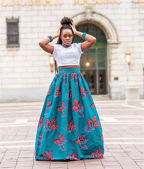 High Waist Ankara Maxi Skirt With Pockets African Maxi Skirt Dashiki