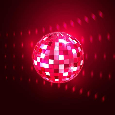 Bright Mirror Red Disco Ball For Disco Dance Club 15697904 Vector Art