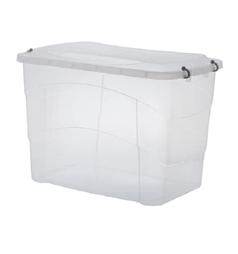 Caixa Pratic Box 75 Litros Rodas Transparente Paramount Casa Do