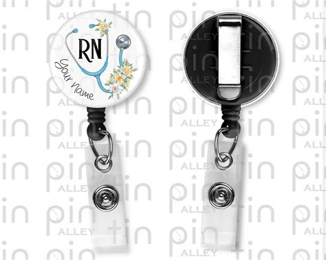 Personalized Rn Badge Reel Tin Pin Alley