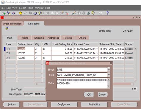 What Is The Source Of Customerpaymenttermid Column In The Oeorder