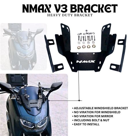 Nmax V2 V3 Windshield Bracket With Side Mirror Shopee Philippines