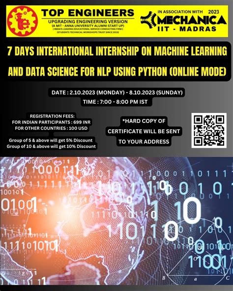 7 days international internship on machine learning and data science