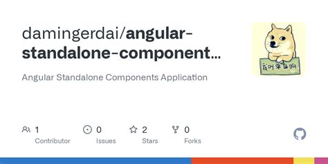 GitHub Damingerdai Angular Standalone Components App Angular