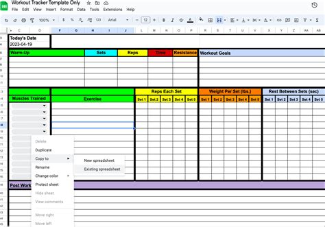 Strength Training Excel Template
