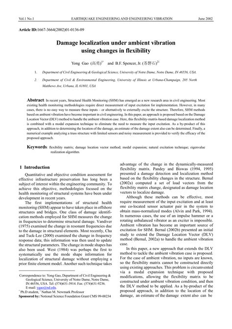 PDF Flexibility Based Damage Localization Employing Ambient Vibration