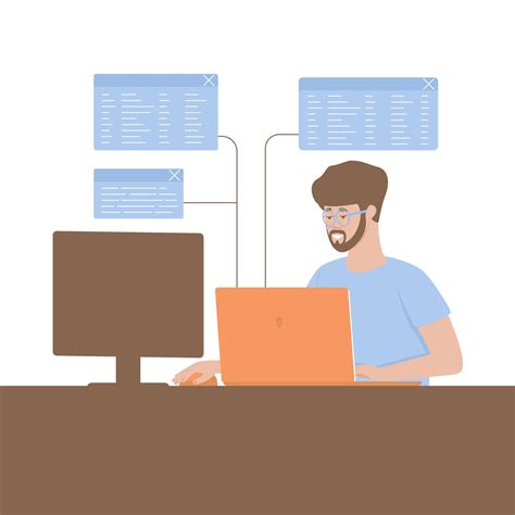 The Programmer Develops Algorithms And Computer Programs 2183637 Vector