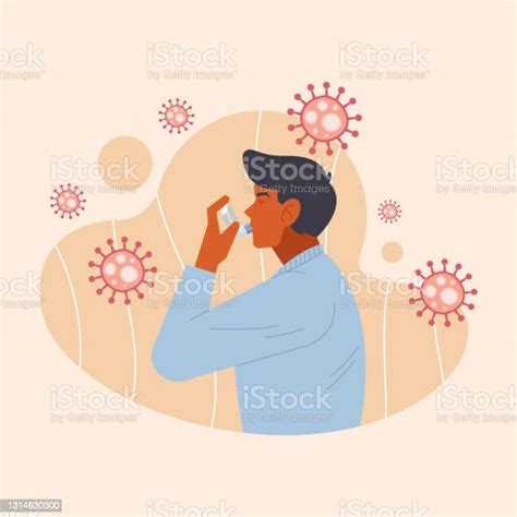 흡입기를 가진 소년 천식에 대한 스톡 벡터 아트 및 기타 이미지 천식 천식 흡입기 벡터 Istock