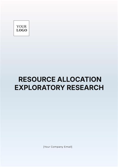 Free Resource Allocation Exploratory Research Template To Edit Online