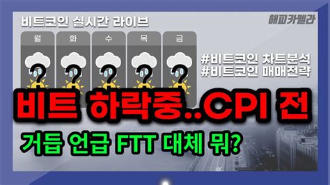 비트코인 실시간 비트코인 하락중 Cpi 전 선반영 거듭 언급되는 Ftt 대체 뭐 11월 7일 저녁💎 Youtube