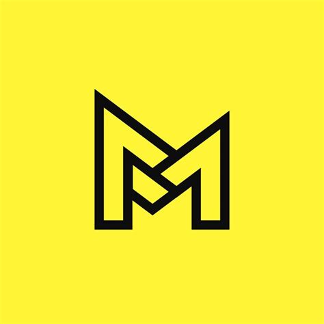 Lettre Logo Fm Ou Mf Vecteur Premium