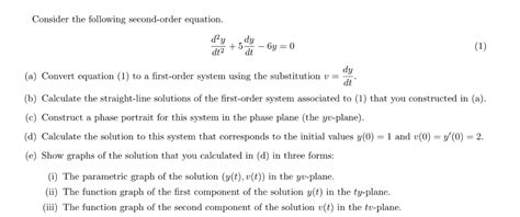 Solved Consider The Following Second Order Equation