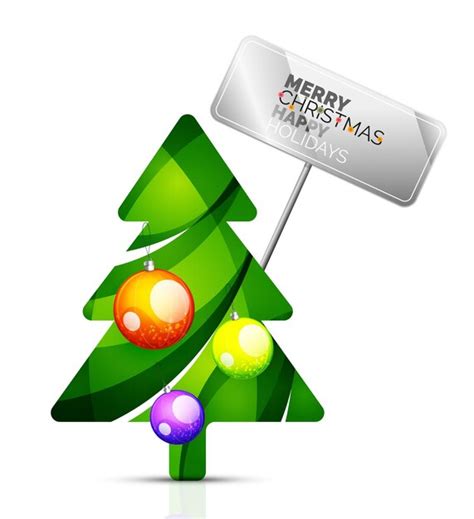 Premium Vector Christmas Tree With Message Board