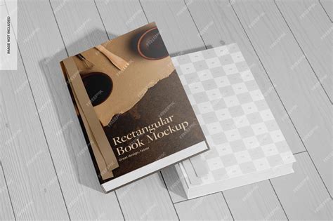 Premium Psd Rectangular Books On White Wood Mockup Left View