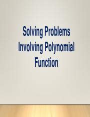 Solving Problems Involving Polynomial Functionforthebabes Pdf Solving Problems Involving