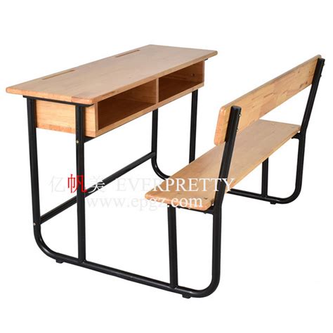 Durable Everpretty Classroom Double Fixed Desk And Chair With Book