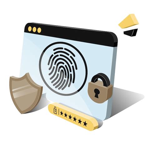 Premium Vector Innovative Security Fingerprint 3d Model Of A Computer Screen With A