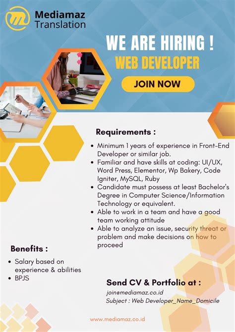 Mitha Davianti On Linkedin We Are Hiring Web Developer Position Job Responsibilities • Develop