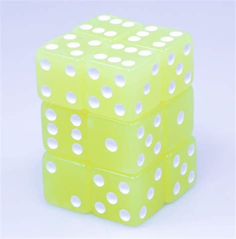 Glow In The Dark D6 Lemon Rpg Role Playing Game Dice Set Dark Elf