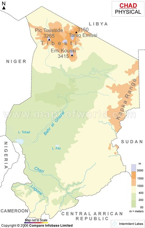 Chad Physical Map Physical Map Of Chad