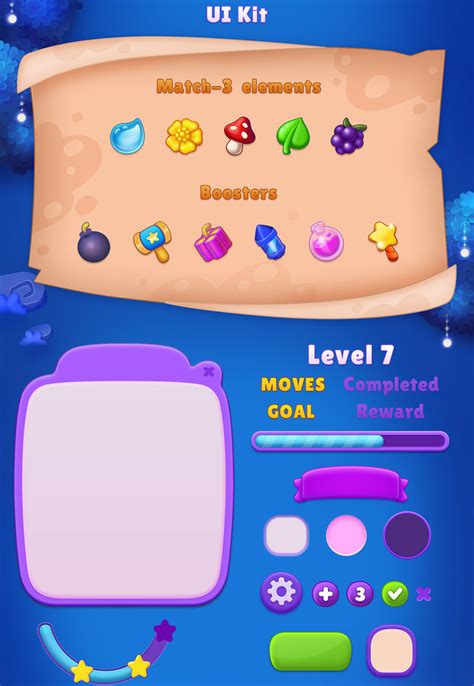 UI Game Popup Irina Vasilevskaya In Game Icon Design Game Ui Kit Games