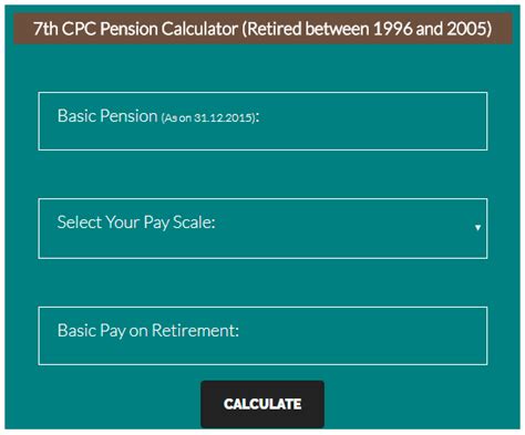 Pension Calculators For Central Government Civil Pensioners