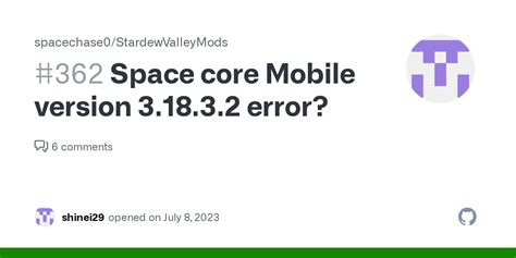 Space Core Mobile Version 31832 Error · Issue 362 · Spacechase0