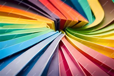 Premium Ai Image A Rainbow Colored Stack Of Colored Paper That Is