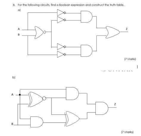 8 For The Following Circuits Find A Boolean StudyX