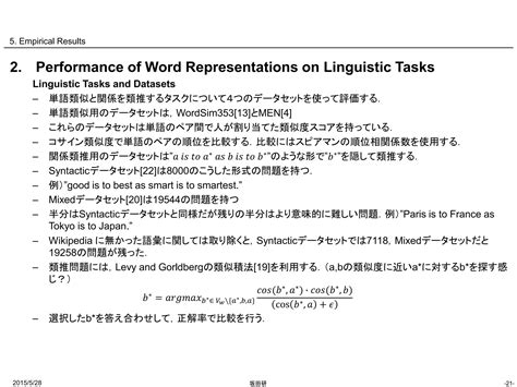 Neural Word Embedding As Implicit Matrix Factorization の論文紹介 Ppt