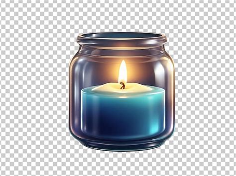 Premium Psd Candle In Glass Jar Realistic Illustration