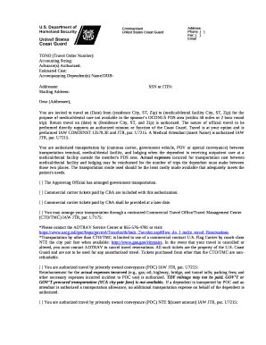 TONO Travel Order Number Doc Template PdfFiller