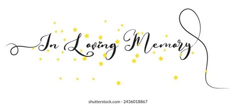 Loving Memory Custom Calligraphy Text Loving Stock Vector Royalty Free