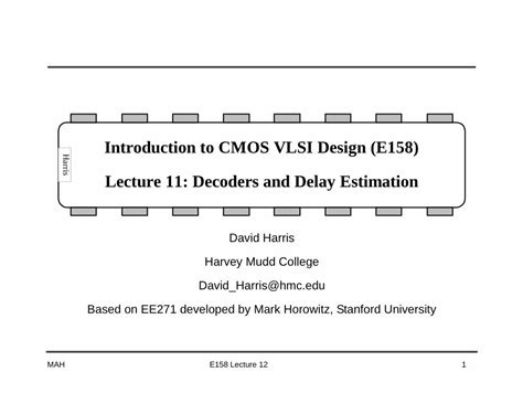 Pdf Introduction To Cmos Vlsi Design E Harris Lecture Pages Hmc Edu Harris Class