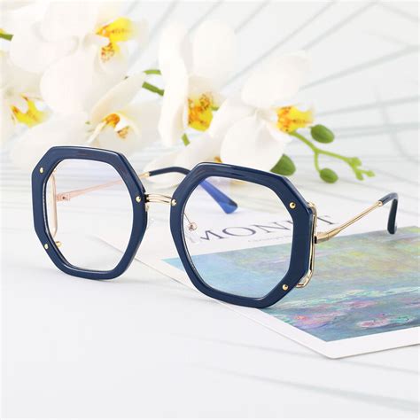 Megre Geometric Blue Glasses