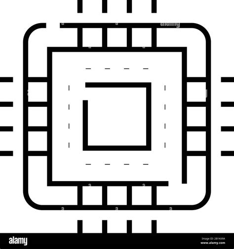 Gpu Line Icon Concept Sign Outline Vector Illustration Linear Symbol