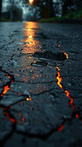 Premium Photo Wet Asphalt After Rain With Reflections