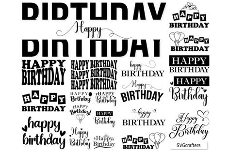 Happy Birthday Svg Bundle Hand Lettered Birthday 2501695