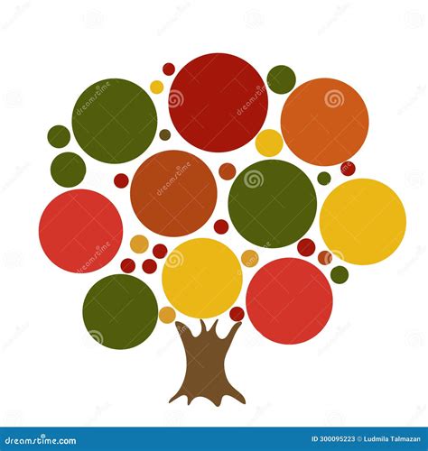Conceptual Tree With Circle Shaped Leaves With Space For Writing Stock Vector Illustration Of