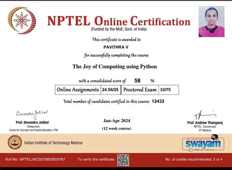 Pavithra V On Linkedin Dear Connections I Have Successfully Completed A Nptel Online