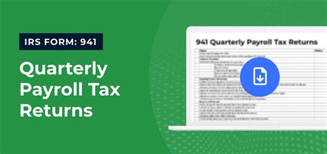 Free Irs Form 941 Payroll Quarterly Tax Filing Checklist Template
