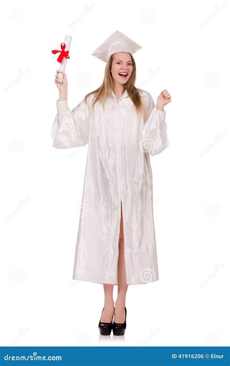Ragazza Laureata Solated Fotografia Stock Immagine Di Carta