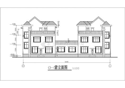 上海市嘉定区某小区3层砖混结构双拼式单体别墅建筑结构设计cad图纸居住建筑土木在线