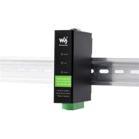 Rail Mount Serial Server Rs232 485 422 To Rj45 Ethernet Module Tcp Ip To Serial Poe Function